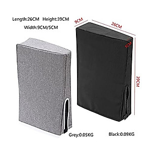 Dust Cover for PS5 Game Console, for Digital and CD ROM Edition, Oxford Cloth Vertical Protector Case, Anti Scratch Waterproof Dust Guard, Precision Cut(Grey)