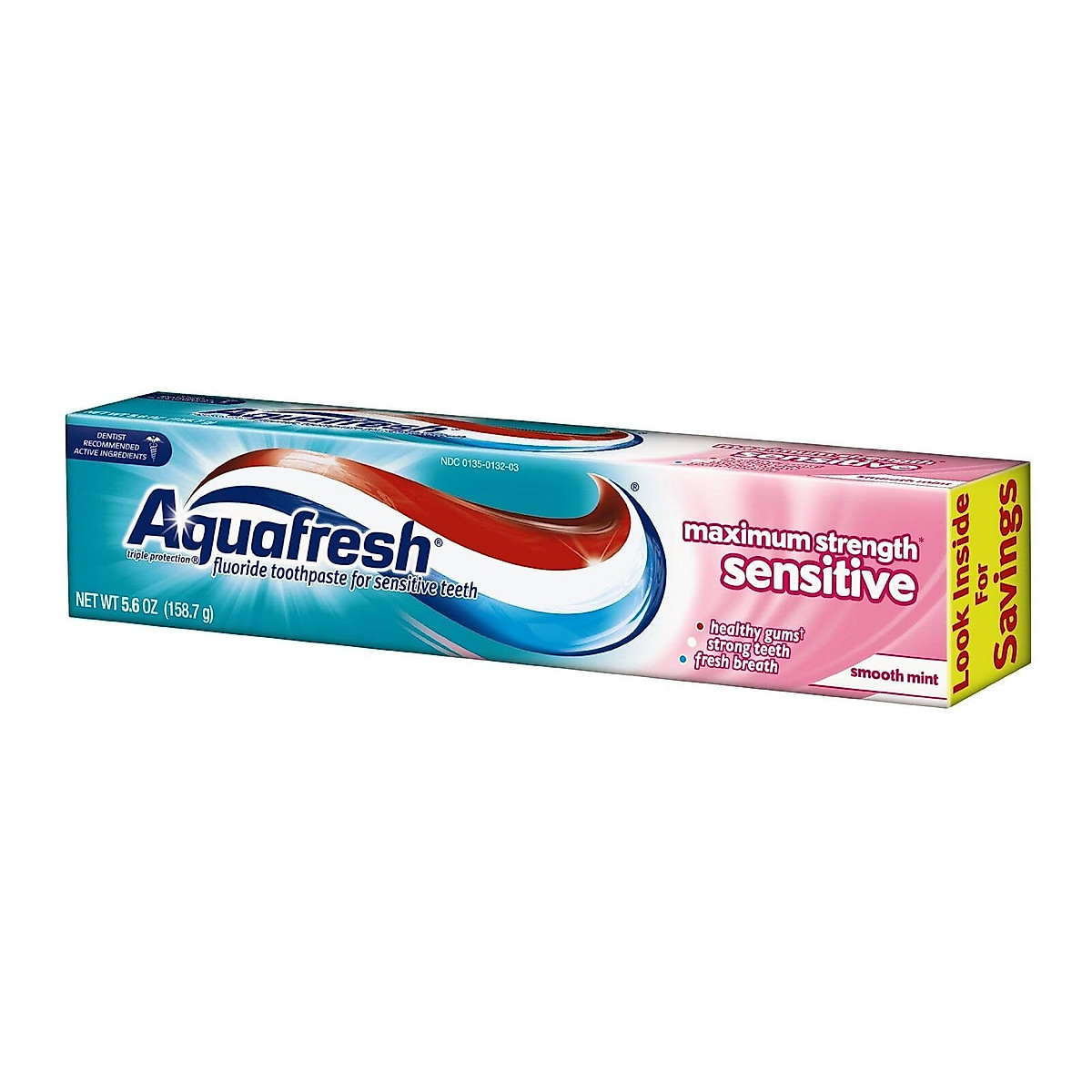 Aquafresh Maximum Strength Fluoride Toothpaste, Smooth Mint - 5.6 oz - 2 pk