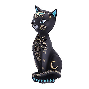 Nemesis Now Fortune Kitty Figurine 27cm, Resin, Black, Palmistry Cat Figurine, Fortune-Teller Black Kitty, Spiritual Gift, Cast in The Finest Resin, Expertly Hand-Painted