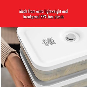 ZWILLING Fresh & Save Flat Lunch Box Large, Airtight Food Storage Container, Meal Prep Container, BPA-Free, Semi-transparent