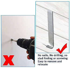 KUZIUA 6 Pack Aluminum Alloy Hook Without Require Drilling, Hooks for Fiber Cement Board Siding(Installation Tool Included)