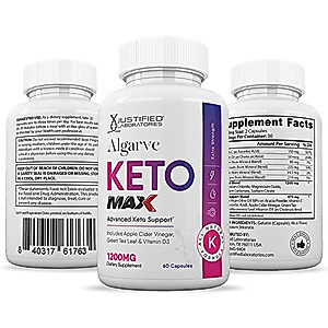 Justified Laboratories (10 Pack) Algarve Keto ACV Max Pills 1675 MG Formulated with Apple Cider Vinegar Keto Support Blend 600 Capsules
