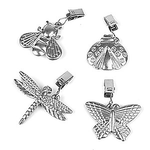 Bekith 8 Pack Tablecloth Weights with Metal Table Clip Clamps for Outdoor Garden Party Picnic Table Covers