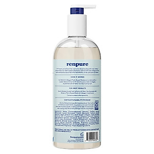 Renpure Plant Based Biotin and Collagen Thickening Volume Shampoo - Leaves Hair Looking Luscious - Rids Hair of Grime - Gentle Formula - Paraben Free - Recyclable, Pump Bottle Design - 24 fl oz
