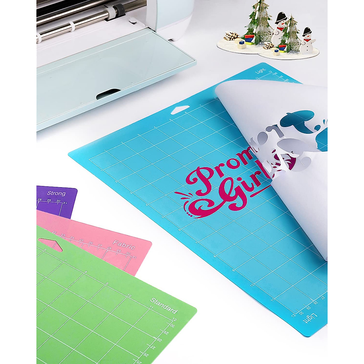 Gwybkq Cutting Mat for Cricut Maker 3/Maker/Explore 3/Air 2/Air/One 12 Pack 12x12 Variety Grip Sticky Pad Replacement Accessories for Silhouette Cricket Card Supplies Standard Light Strong Frabic