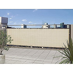 ALBN Balcony Privacy Screen, Blocking The Line of Sight Windshield UV Stable Garden Patio Fence HDPE, 51 Sizes (Color : Beige, Size : 120x300cm)