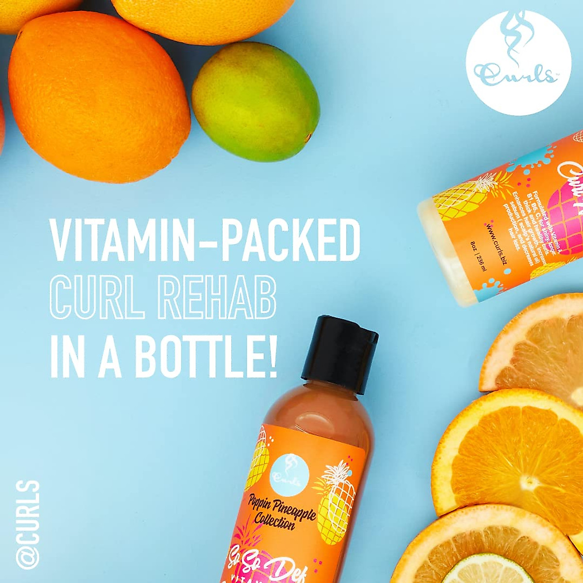 Curls Poppin Pineapple So So Def Vitamin C Defining Jelly - Shinier, Longer, Thicker, Healthier Hair - Hydrating and Frizz Free - All Curly Hair Types - 8 Oz