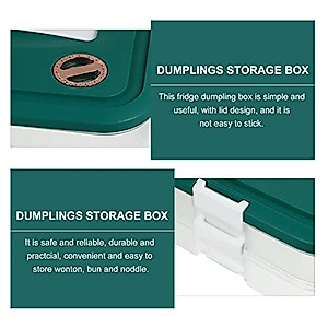 YARNOW 3 Layer Refrigerator Dumpling Box, Stackable Dumpling Food Containers, Dumpling Box Bins Holder with Lids for Refrigerator (Green)