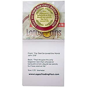 God Loves You Coin, for God So Loved The World That He Gave His Only Begotten Son, John 3:16 Gift. Gold Plated Christian Challenge Coin. Collectible. Eternal Life, Heavenly Father’s Heart Token.