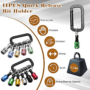 Anglekai 18PCS Bit Holder Cool Gadgets, 11PCS Drill Bit Holder Keychain/ 3PCS Impact Drill Bit Sockets Adapter/ 3PCS 1/4’’ Quick Hex Shank/ 105°Right Angle Drill Driver 1/4’’Hex Shank Screwdriver Bit