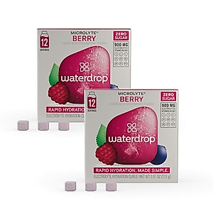 waterdrop Sports Energy Set | 48 Drink Cubes - 4 Flavors | Sugar-free Instant Energy & Sport Drinks | Drink Mix Powder Effervescent tablets | Natural Caffeine, fruit extracts, vitamins, minerals