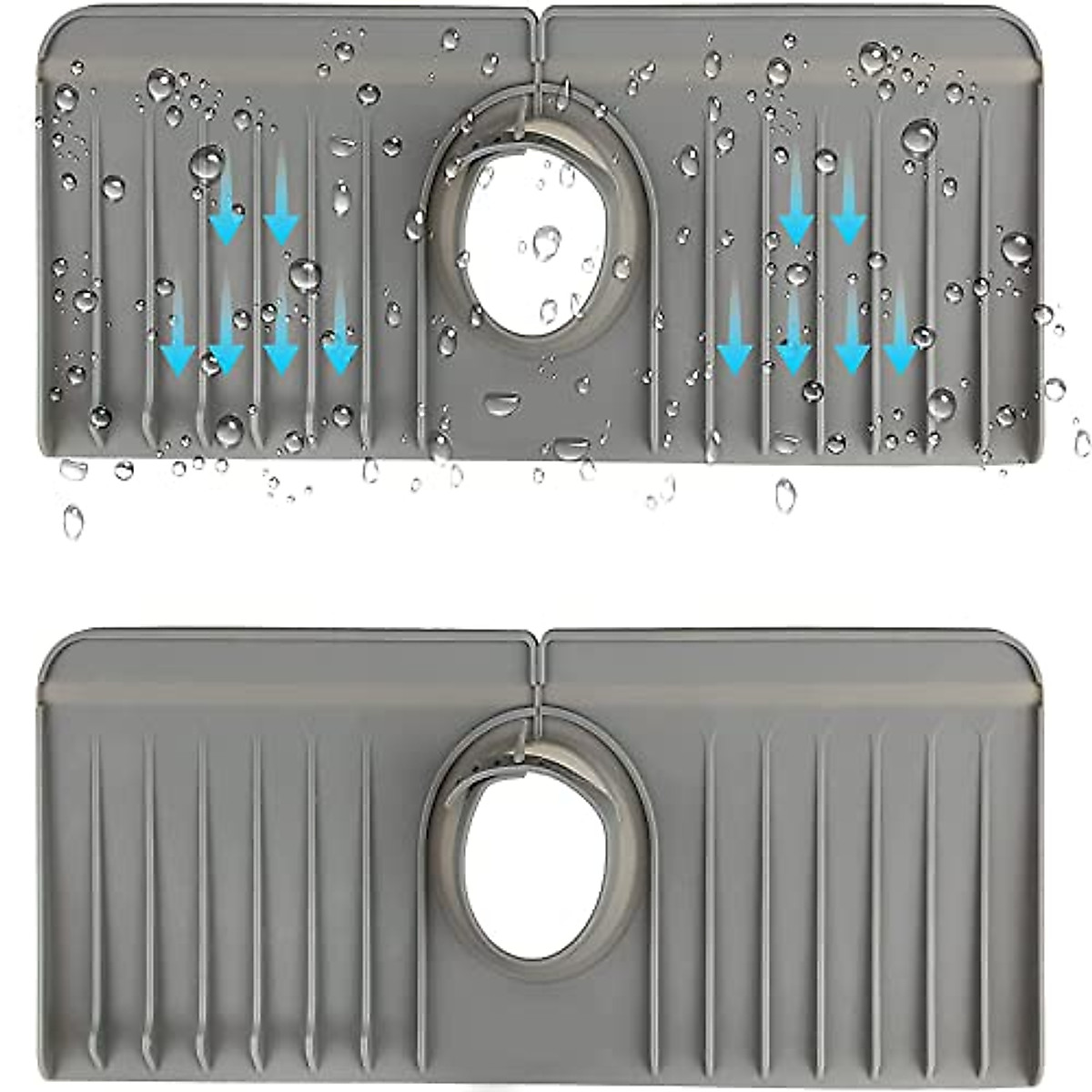 Actoridae Faucet Sink Splash Guard Water Catcher Mat with foldable trap for Kitchen & Bathroom Countertop Protect Suit for 2.5" Single Faucet