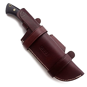 GCS Handmade Micarta Handle D2 Tool Steel Tactical knife Hunting Knife Camp Knife with leather sheath Full tang blade designed for Hunting & EDC GCS 240 (Black Handle)