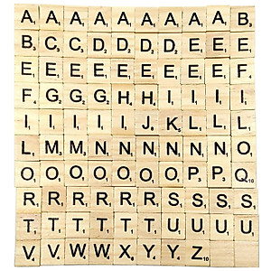 Sunnyglade 500PCS Wood Letter Tiles/Wooden Scrabble Tiles A-Z Capital Letters for Crafts, Pendants, Spelling