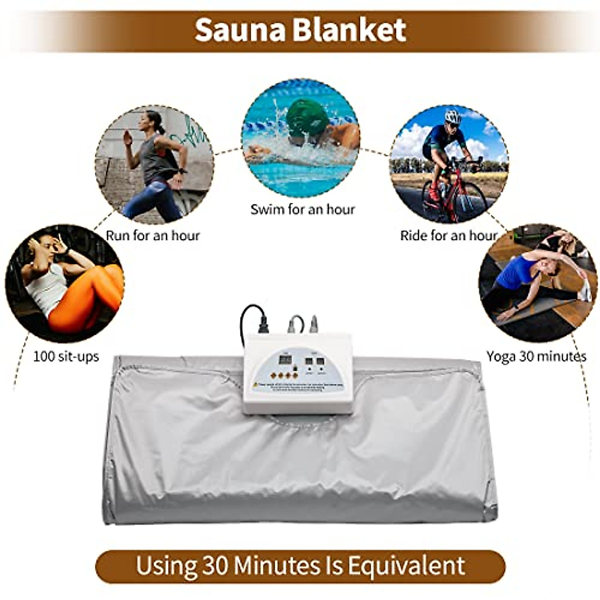 TaTalife Portable Far-Infrared Sauna Blanket, Digital Heat 2 Zone Sauna with Remote Control, Professional Home Sauna Heated Blanket Therapy for Recovery Wellness Relaxation