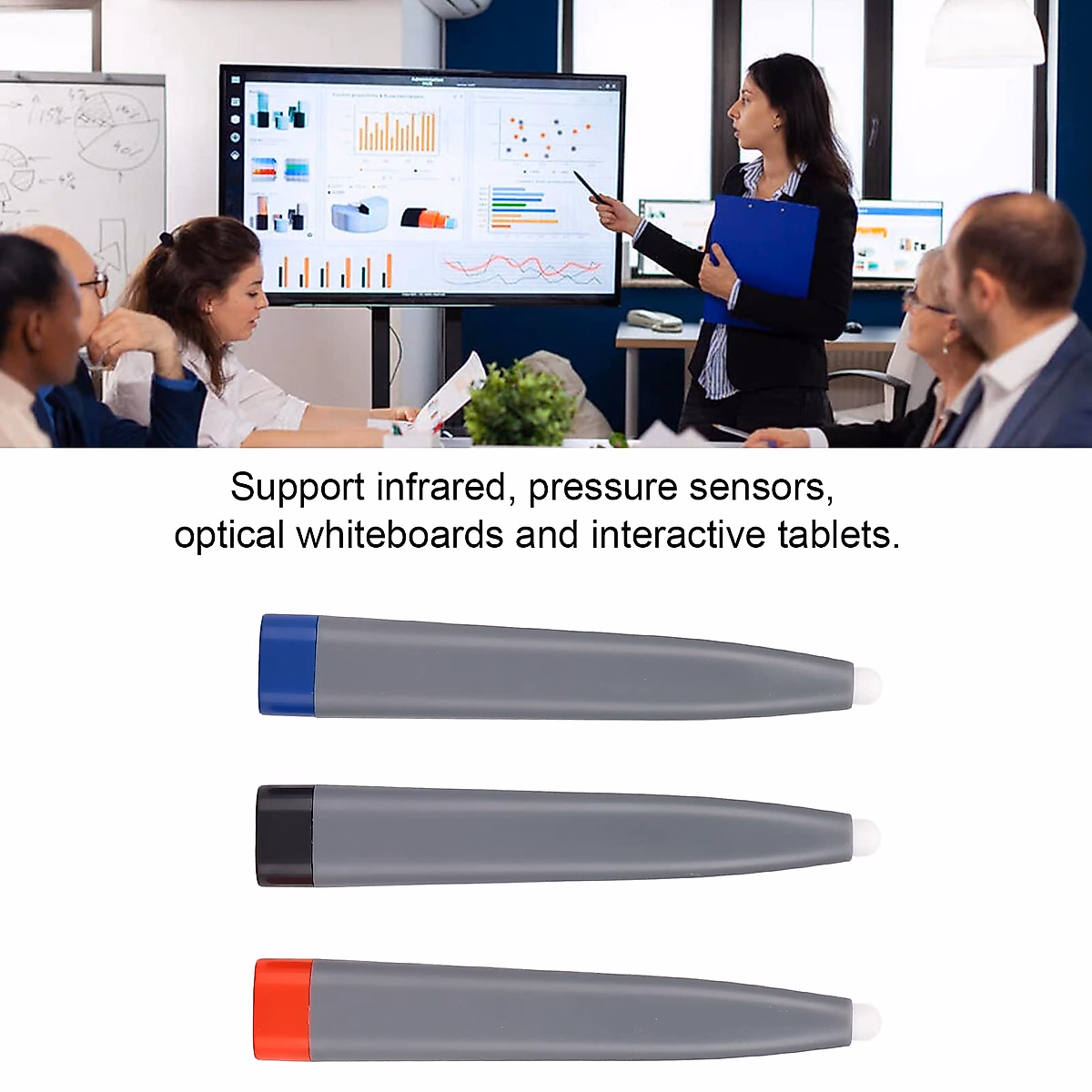 3pcs Pens, Interactive Whiteboard Pen for Smartboards, Pen Tablet for Whiteboard Multimedia Screen