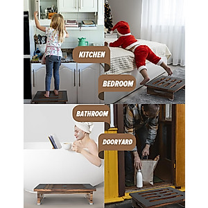 JOYOOSS Wooden Step Stool For Bed, Small Step Stool For Bed Steps For High Beds For Adults Wooden Step Stool For Adults, Step For Bed Wooden Foot Stool for Bathroom, Bedroom, Kitchen & Bedside Support