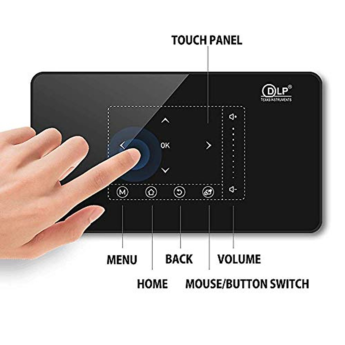 DROOS Mini Video Projector,Mini Projector Portable 5000 S Touch Screen Android 6.0 Supports Decoding 3D for Home Theater Entertain(projectors)