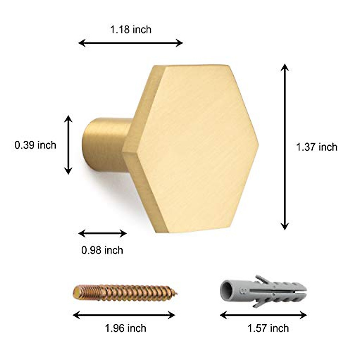 Modern Wall Hooks Made from Solid Brass. Ideal Purse Wall Hanger, Perfect for Coats, Jackets, Hats, Scarfs, Bags, Backpacks and More. Pack of 4 Decorative Coat Hooks - bilbyfox (Hexagon)