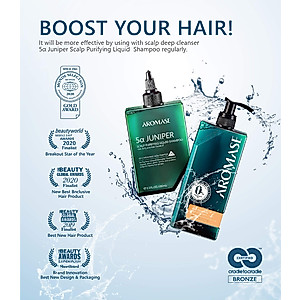 Aromase Dry and Dry Dandruff Solution Kit (5α Juniper Scalp Purifying Liquid Shampoo 2.8 Fl Oz + Dry and Sensitive Solution Shampoo 14 Fl. Oz) for Very Dry Scalp, Dry Dandruff