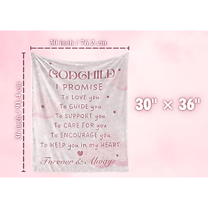 InnoBeta Baptism Gifts Throw Blanket for Girls, for Goddaughter, Baby Girls, Pink- 30"x 36"
