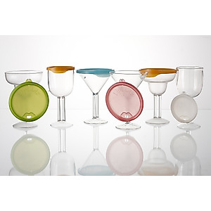 LipLidz ~ 10 oz. Martini Glass w/Attachable Drink-thru Lid (4 Pack)