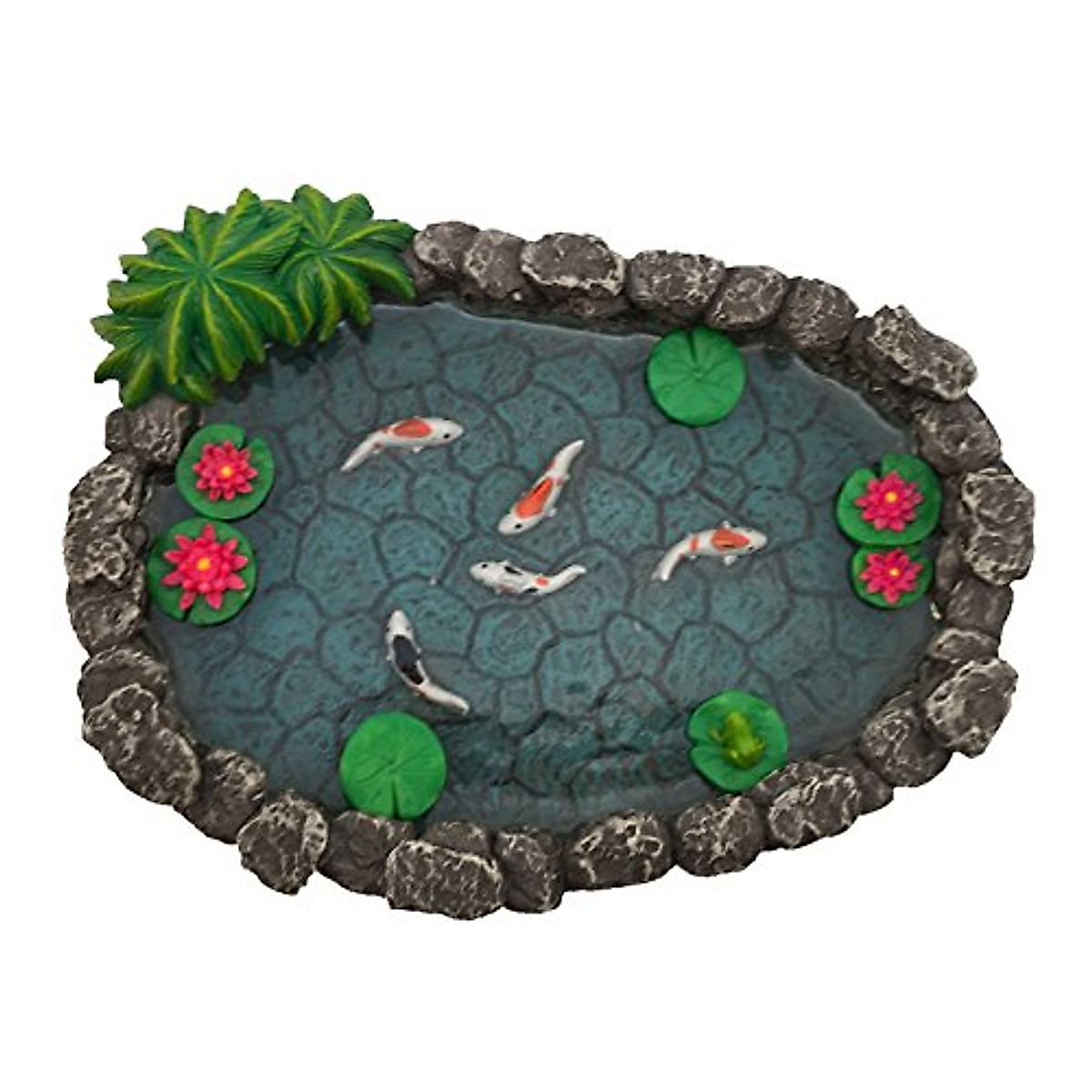 GlitZGlam KOI Miniature Pond - Koi Pond for a Fairy Garden. A Miniature Pond for a Miniature Fairy Garden and Enchanted Garden Accessories