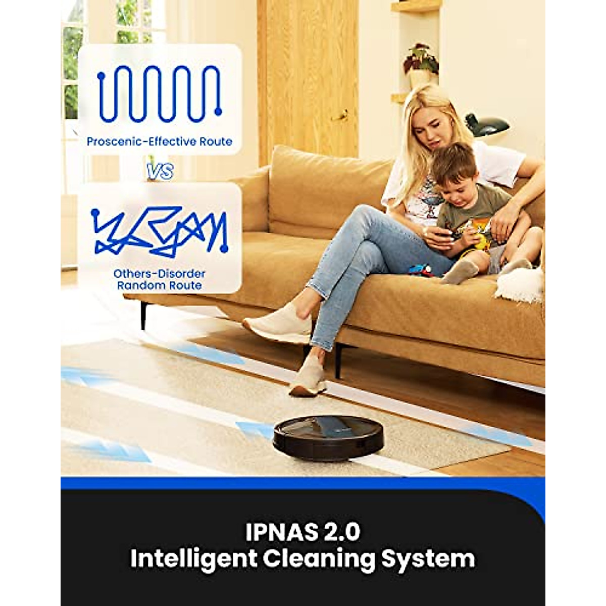 Proscenic 850T Robot Vacuum Cleaner, Wi-Fi Connected Robot Vacuum and Mop, Works with Alexa & Google Home, 3-in-1 Robotic Vacuum with 3000Pa Strong Suction on Carpets and Hard Floors, Boundary Strip