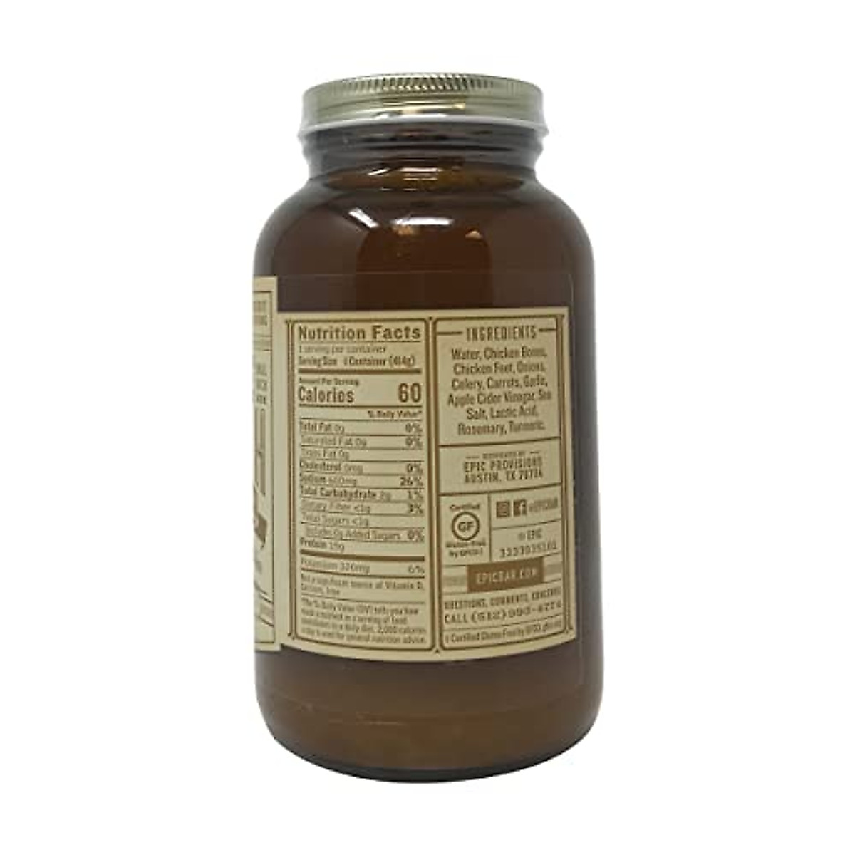 Epic Artisanal Bone Broth, Homestyle Savory Chicken, 14 oz.