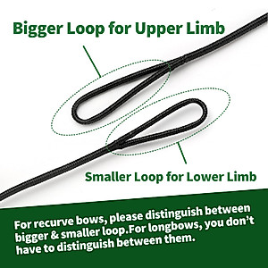 Deerseeker Recurve Bow String Set with 2 Nock Points Dacron Bowstrings Replacement Archery Accessories for Recurve Bow Traditional Longbow 12,14,16 Strands 48-70 inches (AMO 62"-16)