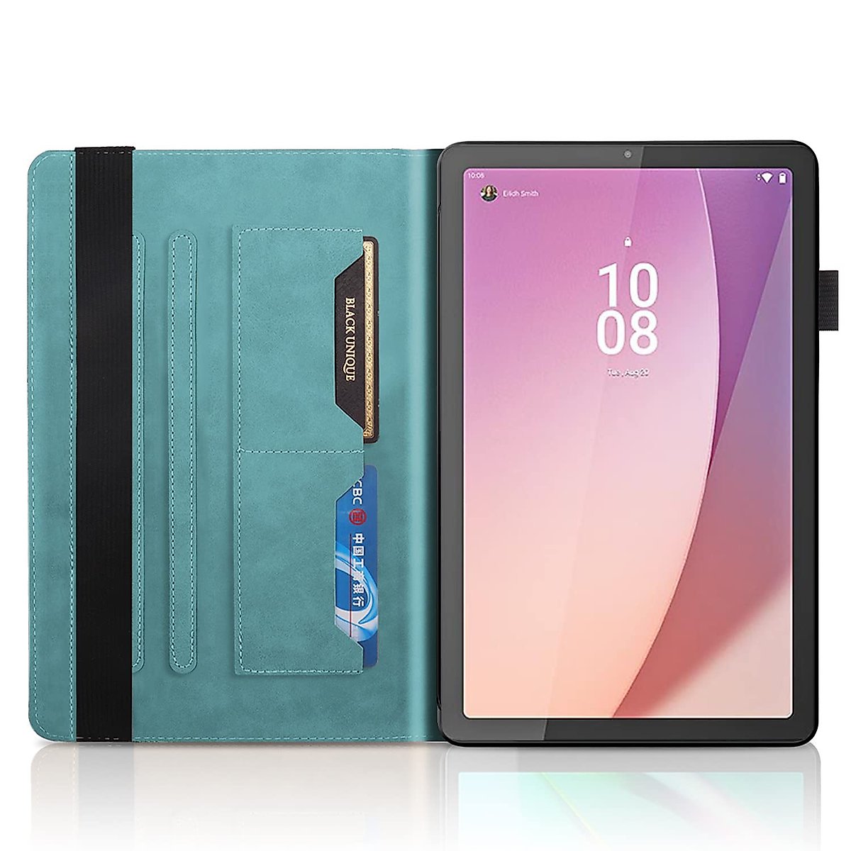 TIPOYOROO Case for Lenovo Tab M9 9.0 inch (TB-310FU, 2023 Released)，Slim Folding case Lightweight PU Leather Cover Flip Stand Shell with Card Holder for Lenovo Tab M9 9" 2023 Android Tablet-Turquoise