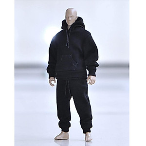 Yiju 3X 1:12 Man's Sweatshirt Outfit,1/12 Scale Figure Doll Clothes,Pants+Hoody Outfit Costume for 6 inch Action Figure Clothes Toy