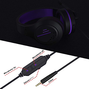 Anivia Stereo Gaming Headset for PS4, PC, Xbox One Controller, Noise Cancelling Over Ear Headphones with Mic, Soft Memory Earmuffs for Laptop/Mac/Nintendo/PS3 Games(Purple)