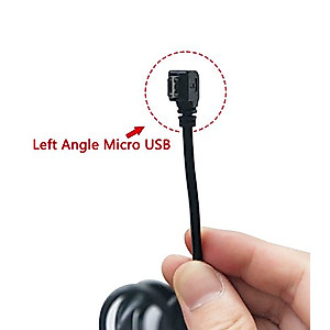 Dash Camera Hard Wire Kit With Left MicroUSB Direct Hardwire Car Charger Cable Kit For HD PRO & Micro USB Dashboard Camera Power Supply Car Charger GPS Car DVR Power Box(Left Angle Micro USB Fuse Kit)