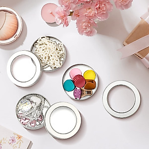 TecUnite 4 oz Metal Tin Cans Round Tin Containers Empty Cans with Clear Top Lid Spice for Kitchen Office Candles Candies and Gifts Holding(48 Pieces)