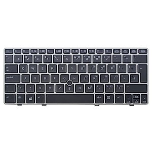 Original New for HP EliteBook 2560p 2570p US Keyboard with Silver Frame