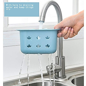 TuuTyss Flexible Hanging Sponge Holder Sink Caddy for Sink Kitchen,Blue,Set pf 1