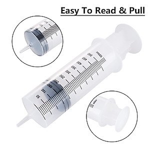 AKOLAFE 2 Sets of 500ml Syringe with 51.2 Inch Tube, Needle, Adapter, Plastic Syringe with Needle, Large Syringe for Liquid, Resin, Oil, Draining, Refilling, Dispensing, Measuring, Feeding