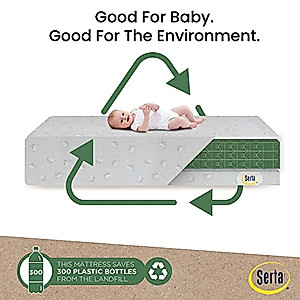 Serta Perfect Slumber Dual Sided Crib and Toddler Mattress - Waterproof - Hypoallergenic - Premium Sustainably Sourced Fiber Core -GREENGUARD Gold Certified (Non-Toxic) -7 Year Warranty - Made in USA