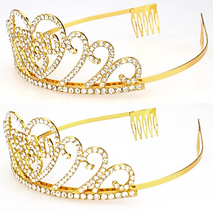 CAVETEE Gold Graduate Crown and Sash Congratulations Graduate 2024 Grad Party Decorations 2024 Graduate Crowns for Women Grad Tiara and I Graduated Sash for Women Grad Cap Decorations Grad Cap Topper