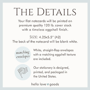 Hello Love Goods Light Blue and White Floral In Loving Memory Funeral Thank You Cards, Personalized Sympathy Acknowledgement Cards, 4.25x5.5 Flat Bereavement Notes with Envelopes