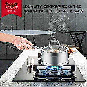 Duxtop Professional Stainless Steel Sauce Pan with Lid, Kitchen Cookware, Induction Pot with Impact-bonded Base Technology, 2.5 Quart