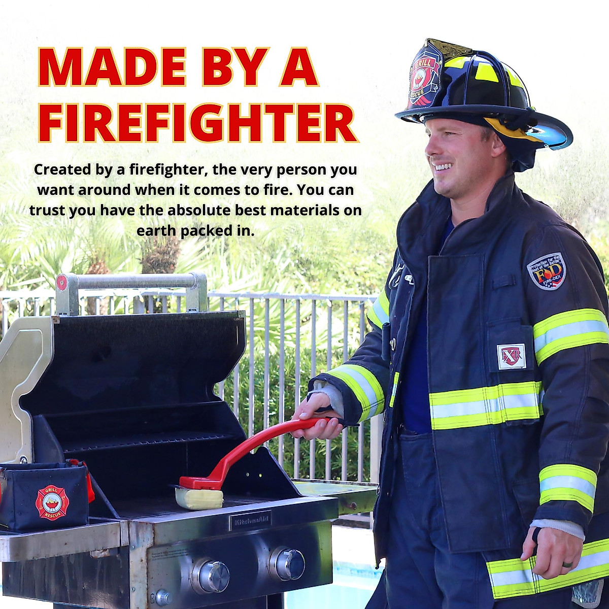 Grill Rescue BBQ Replaceable Scraper Cleaning Head, Bristle Free - Durable and Unique Scraper Tools for Cast Iron or Stainless-Steel Grates, Barbecue Cleaner (Grill Grate Brush with Scraper)