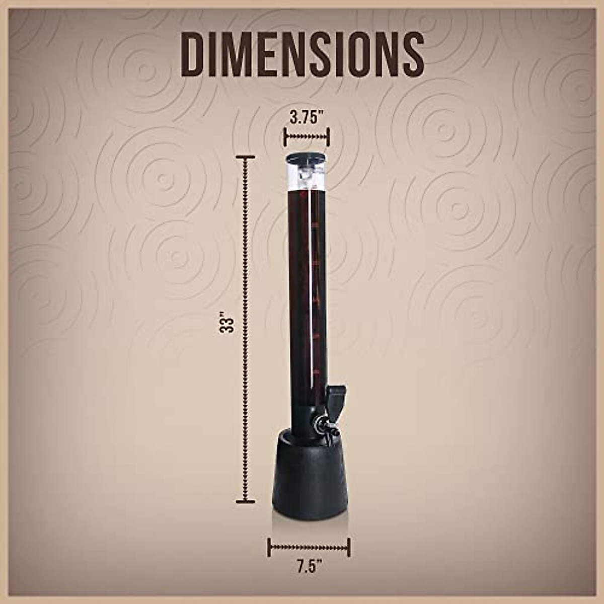 Spotted Armadillo 3L / 101 oz. Beer Dispenser with Ice Tube and B Pong Party Gift Set | Cold Drink Tower | Beverage Tap for Parties and Gameday | Holiday Gifts (1 Set)