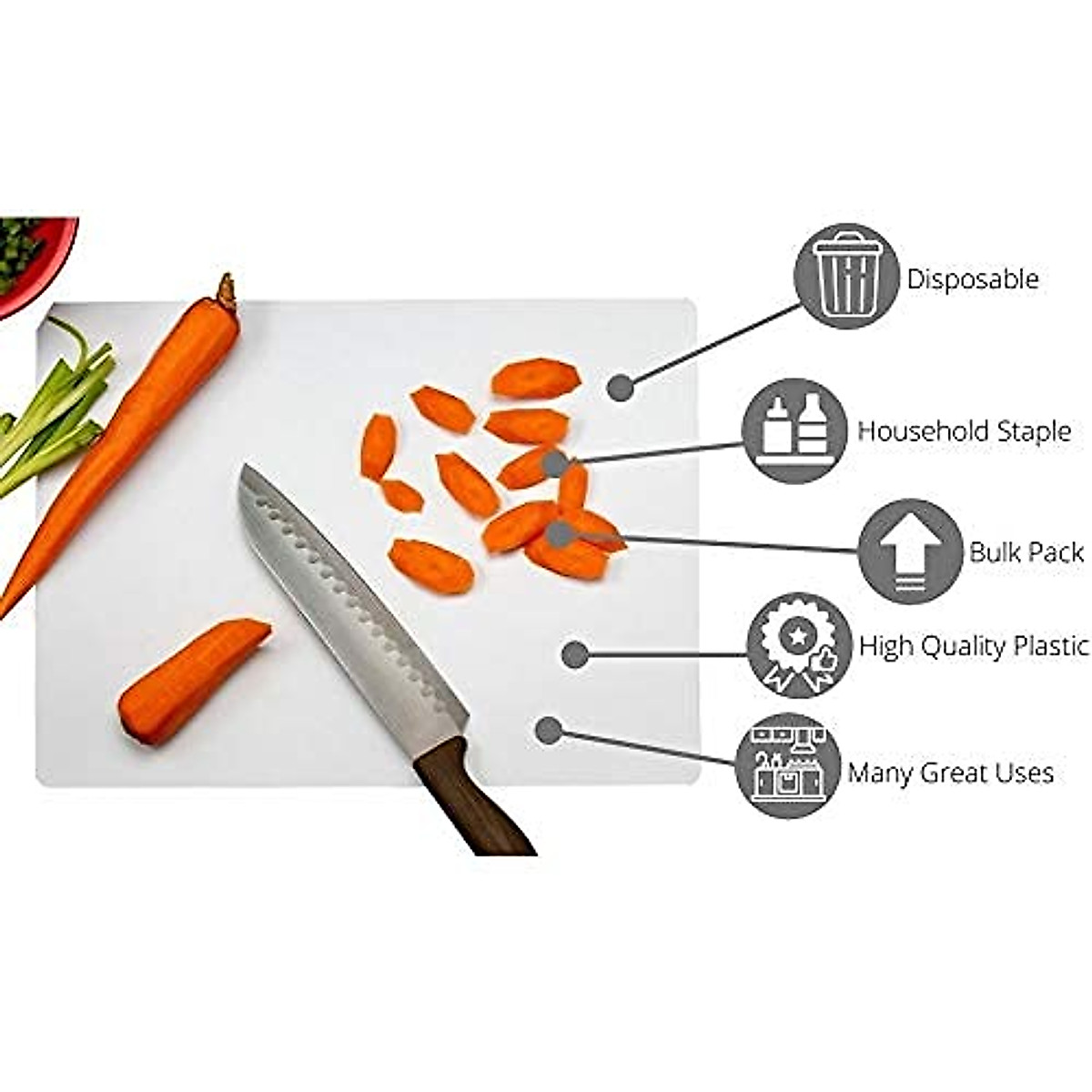 Crown 25 Count Premium Quality Disposable Cutting Boards ~17 Inch X 12 Inch Disposable Sheets For Kitchen And Commercial Use ~ Patent Pending ~ Recyclable Disposable Cutting Board Sheets