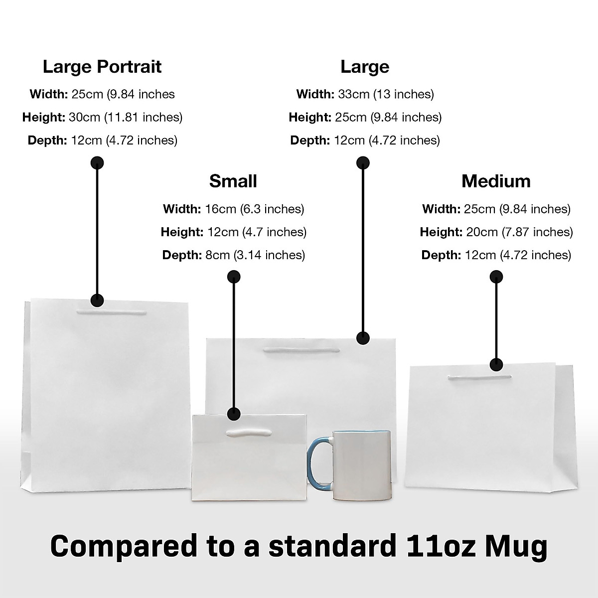 50th Birthday Gift Bags - Grey Paper with Rope Handles - Recycled Eco Friendly Gift Bag - Original Parts 1973 - Medium