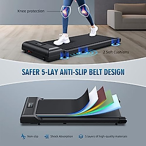 Sienfix Walking Pad，Under Desk Treadmill 2 in 1 Treadmills，Portable Walking Treadmill 2.5HP, 320lbs Max Weight Remote Control LED Display,Installation-Free Jogging Machine for Home/Office