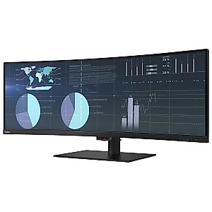 Lenovo - 61D5RAR1US ThinkVision P44w-10 43.4 WQUXGA WLED LCD Monitor - 32:10 - Raven Black - Vertical Alignment (VA) - 1.07 Billion Colors - 380 Nit Typical, 450 Nit Peak - 4 ms Extreme Mode