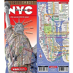 StreetSmart NYC Five Boro Map by VanDam-Laminated pocket city street map w/ attractions in Metro NYC & all 5 boros of NY City: Manhattan, Brooklyn, ... ... new Subway Map – Folded Map 2025 Edition