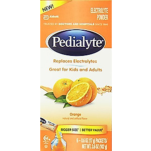 Pedialyte Large Powder Packs, Orange, 6 Count by Pedialyte